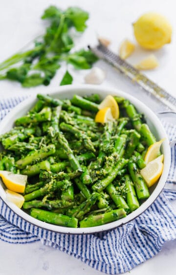 Sautéed Asparagus with Parmesan Gremolata