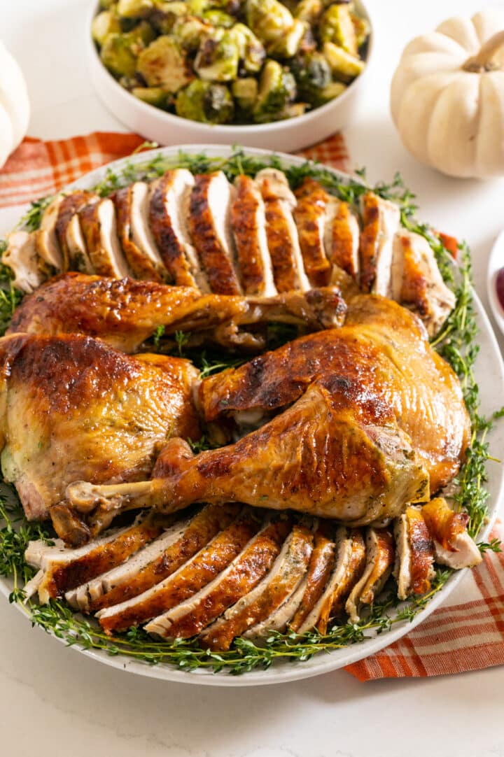 Roasted Spatchcock Glazed Turkey with Bourbon